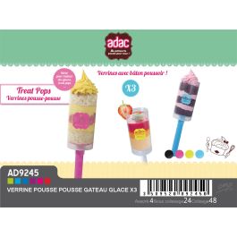 3 verrines pousse pousse gâteau et glace